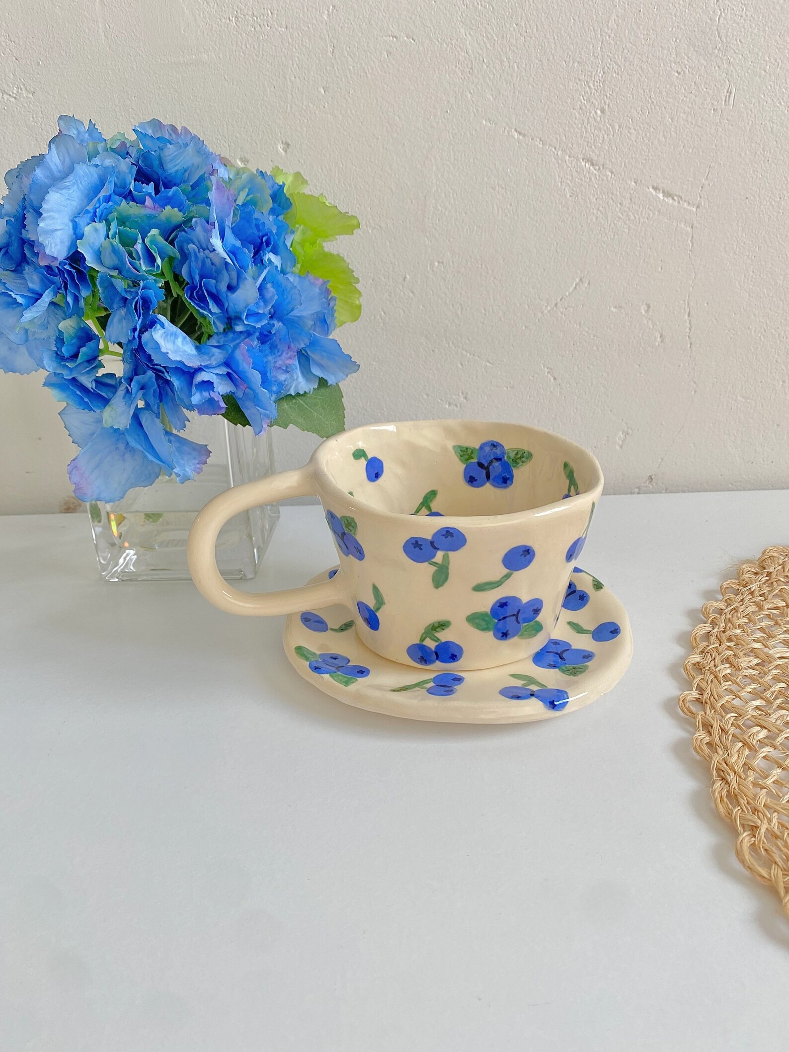 PREORDER: Blueberry Blues Handmade Ceramic Mug-clay Mug - Etsy