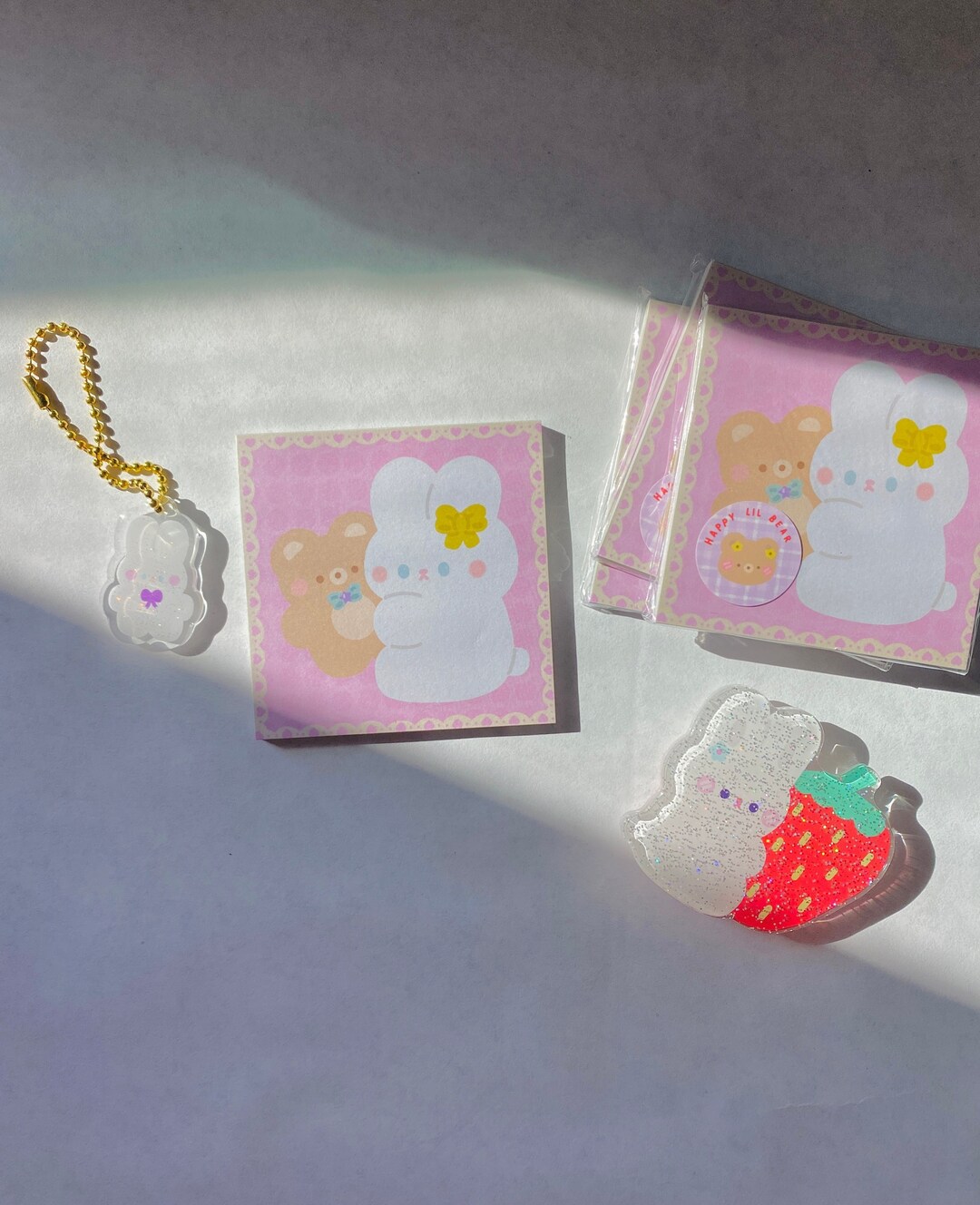 Bunny & Teddy Memo Pad-cute Memo Pad,pretty Memo Pad,kawaii Memo Pad ...