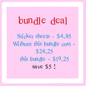 5 Sticker Sheet Bundle-save 5cute Sticker Sheet-sticker Sheet Bundle ...