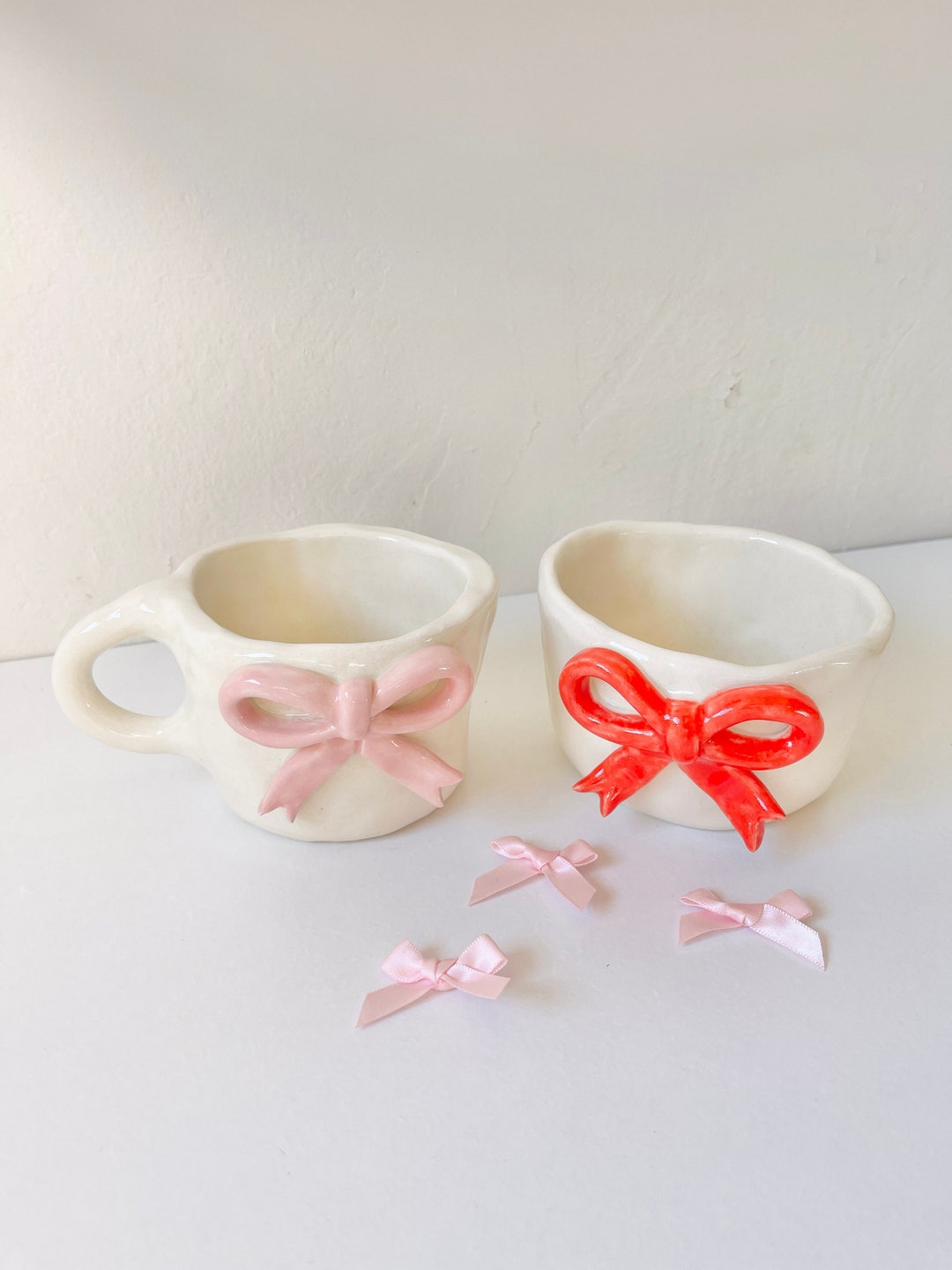 PREORDER: Handmade Ceramic Bow Mug-cute Handmade Mug-bow Mug-cute Bow ...
