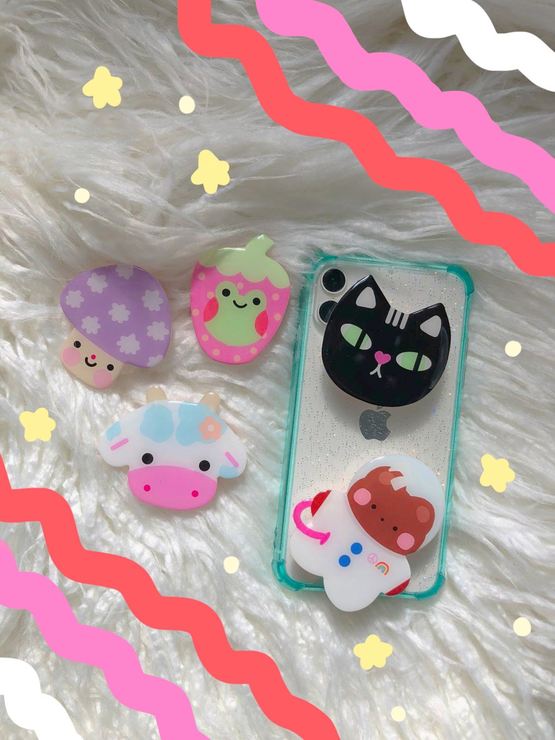 Cute Phone Griptok// Cute Phone Holder,kawaii Phone Holder,pretty Phone ...