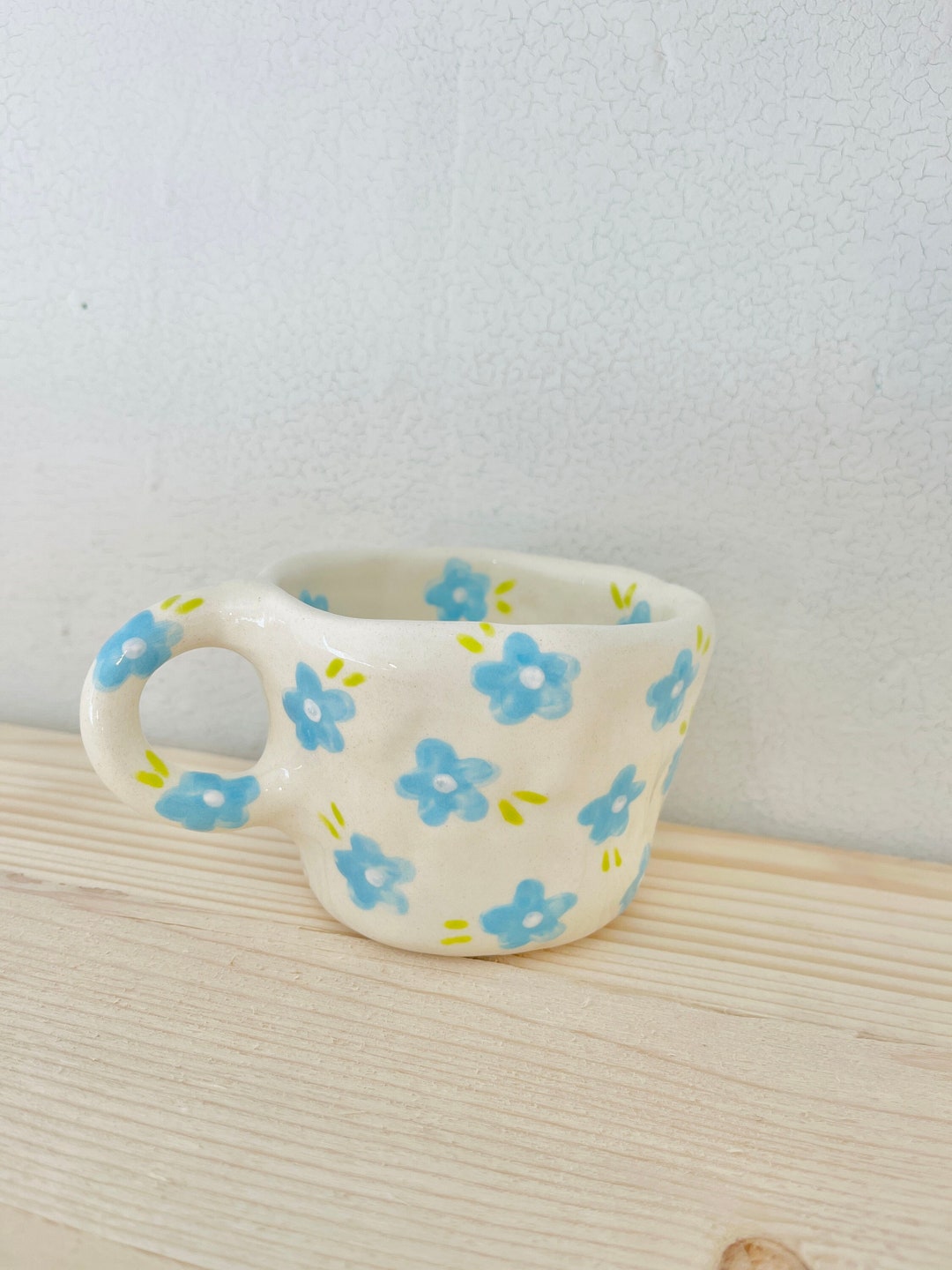 Preorder:flower Fields Handmade Ceramic Mug-clay Mug Handmade,handmade ...