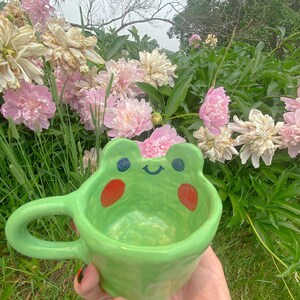 Preorder:the Froggy Mug-frog Mug-cute Mug-handmade Mug-ceramic Mug ...