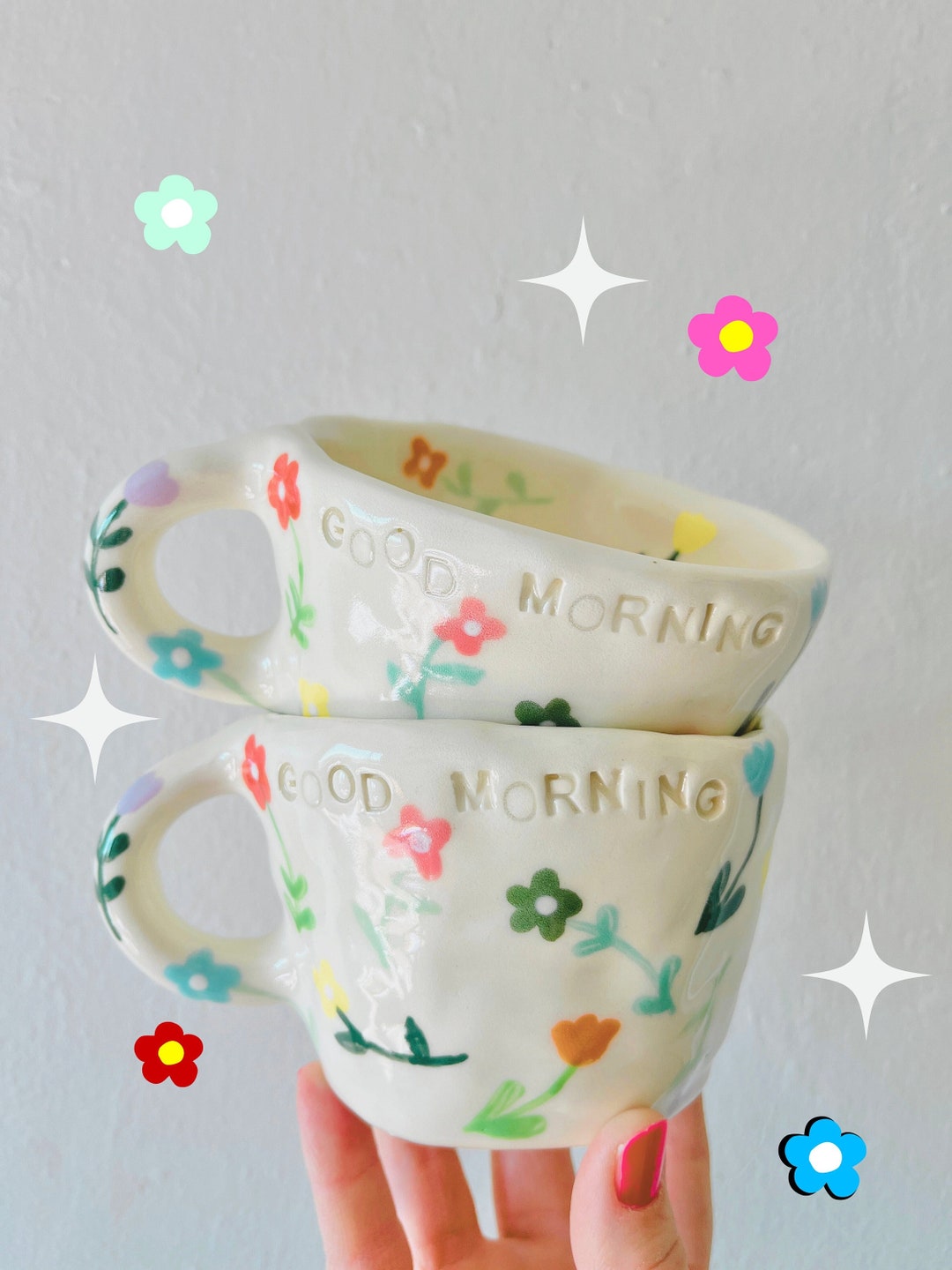 PREORDER: Good Morning Garden Handmade Ceramic Mug-handmade Ceramic Mug ...