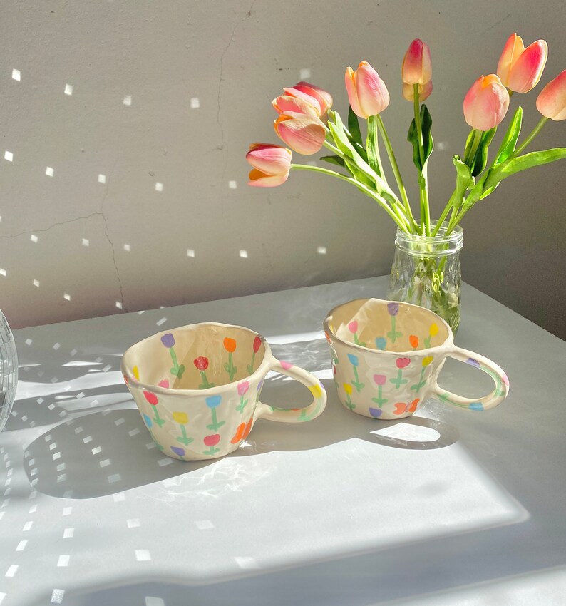 PREORDER: Tulip Garden Handmade Ceramic Mug-handmade Ceramic Mug ...