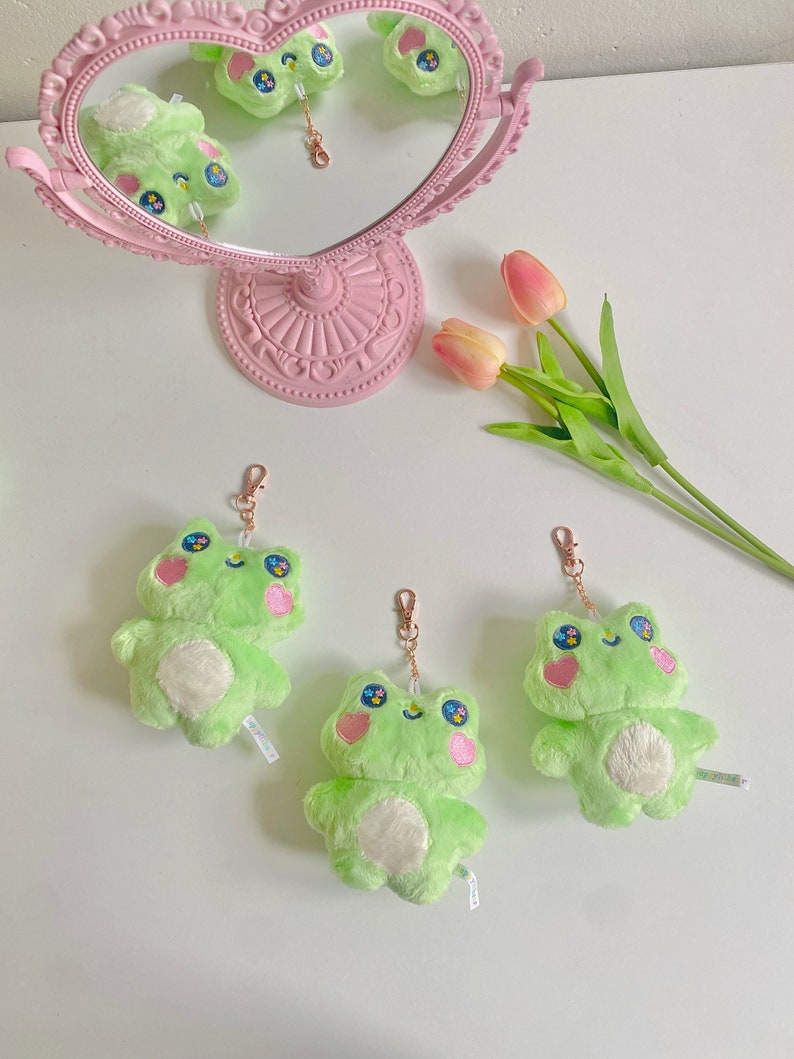 The Froggy Plush Keychain-plush Keychain-frog Plush-froggy - Etsy