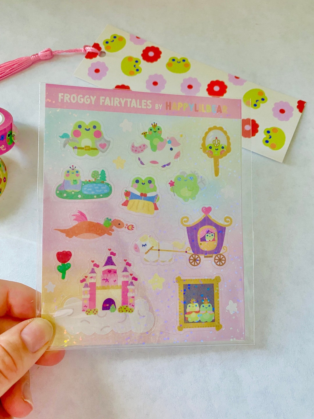 Froggy Fairytales Glitter Sticker Sheet-fairytale Stickers-polco ...