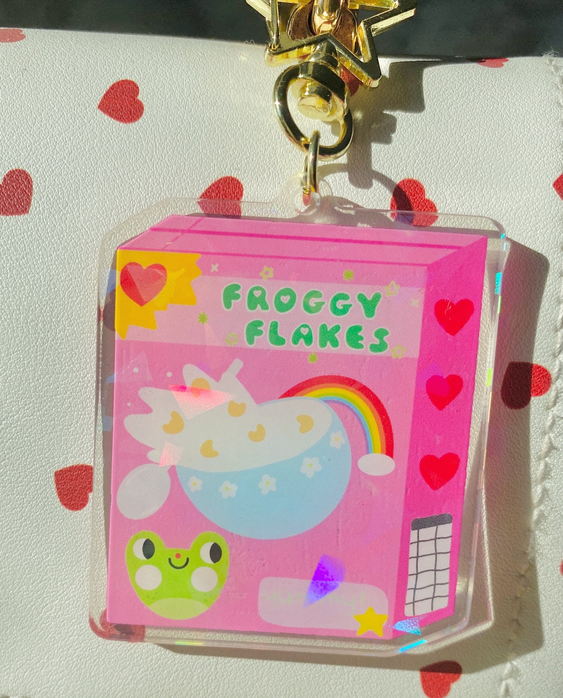 Cute Acrylic Keychain // Illustrated Keychain Cute Frog - Etsy