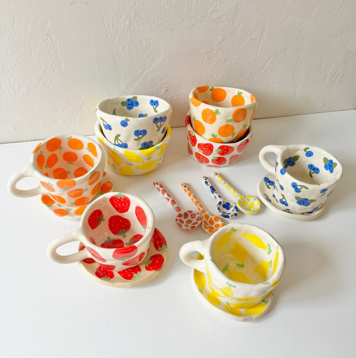 PREORDER: Blueberries Handmade Breakfast Set-fruit Mug-fruit Bowl-mug ...
