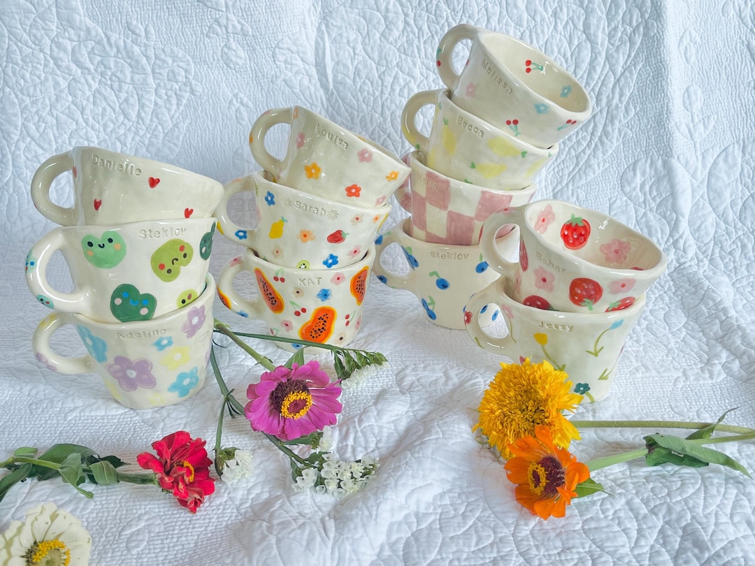 PREORDER: Custom Ceramic Pottery Handmade Mug-cute Aesthetic Mug-mugs ...