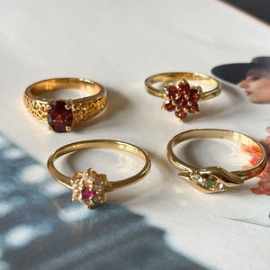 Vintage Rhinestone Rings - Etsy