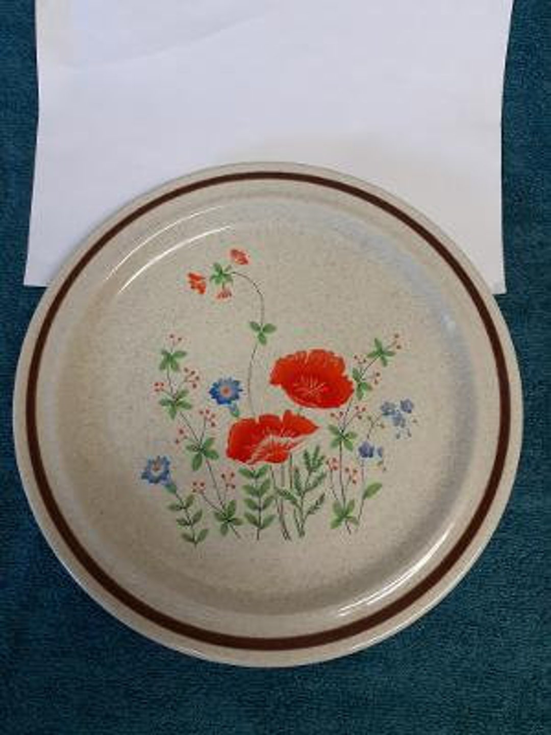 Haniwa Stone Genuine Stoneware Maywood Pattern Dinner Plate Made in ...