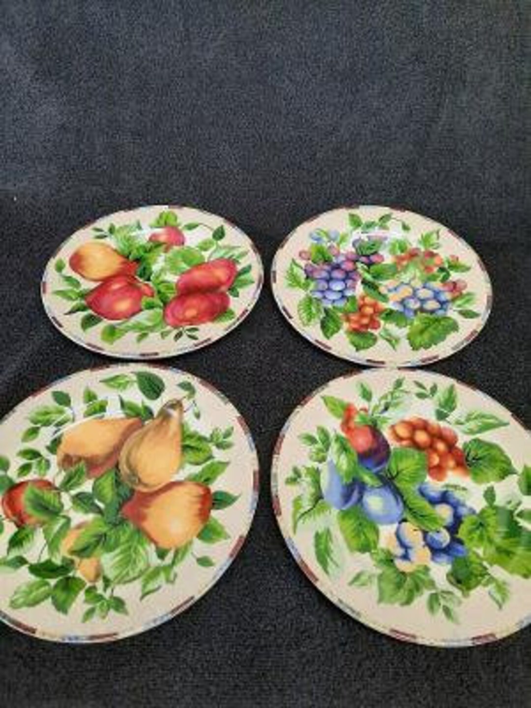 Sakura Oneida Excell Stoneware Sonoma Pattern Salad Plates Multicolored ...
