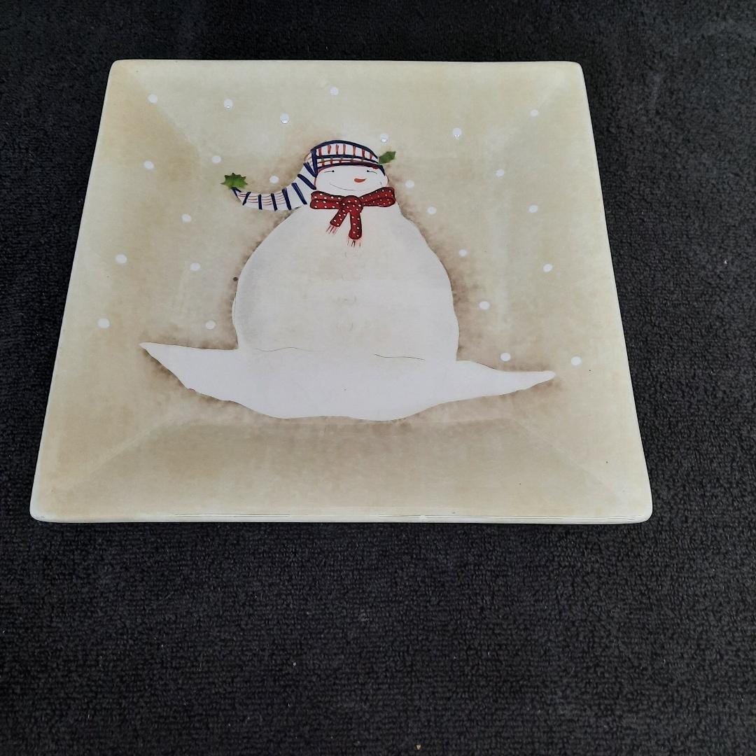 Oneida Earthenware Snowmates Snowman Pattern Dinner Plate - Etsy