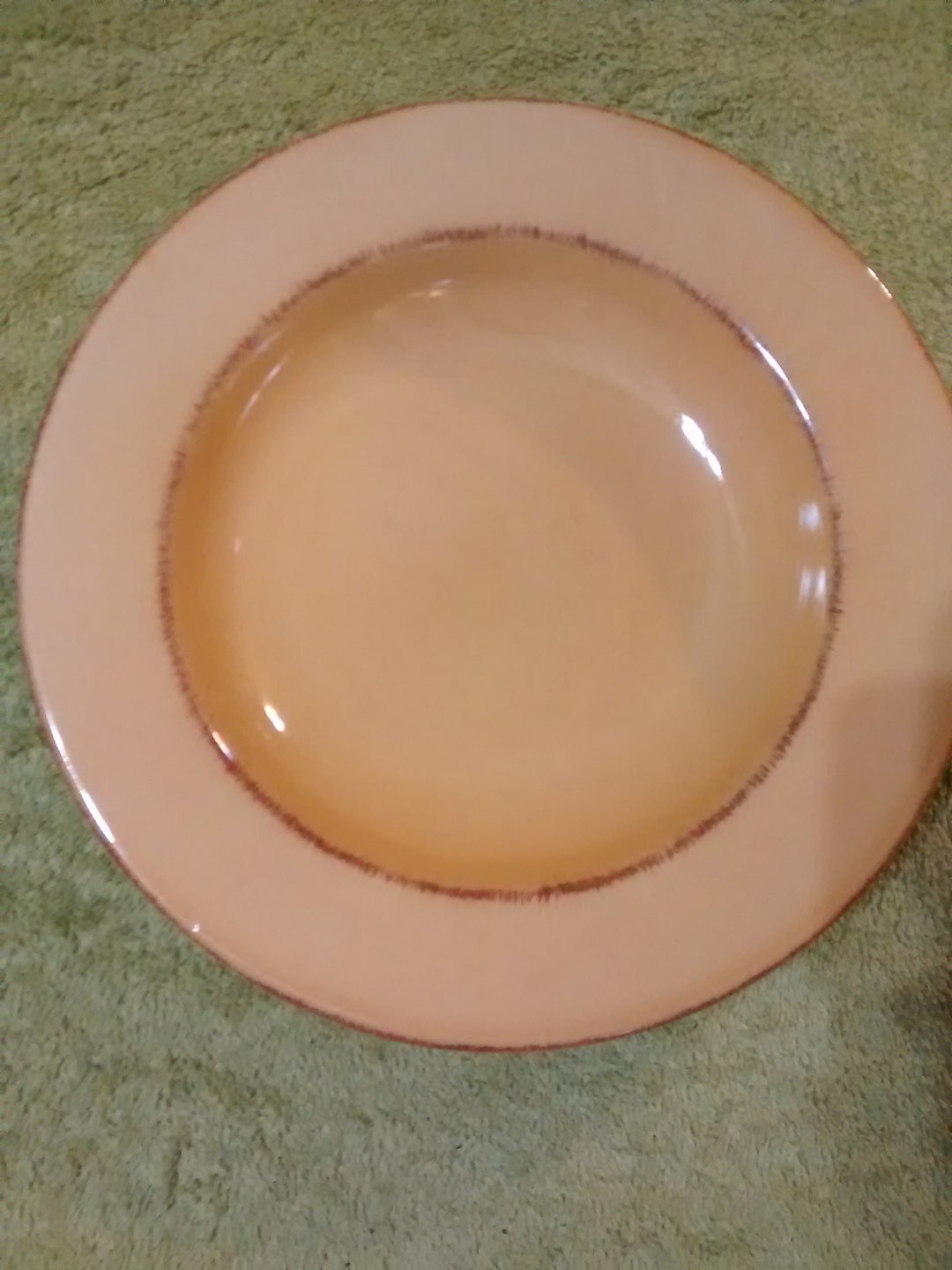 Pier One Handpainted Earthenware Toscana Gold Pattern Rimmed Pasta Soup ...