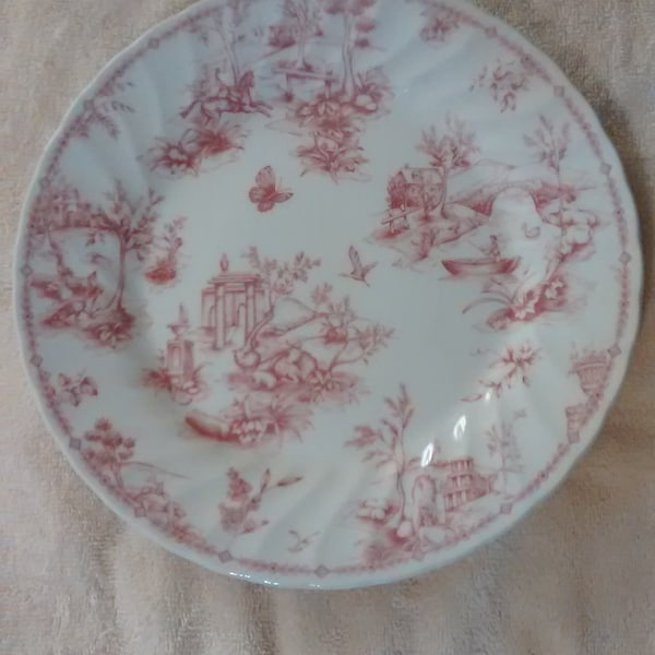 Red Toile Dinner Plate - Etsy