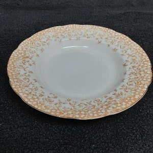Henry Alcock Semi Porcelain Utopian Brown Pattern Rimmed Soup Bowl Made ...