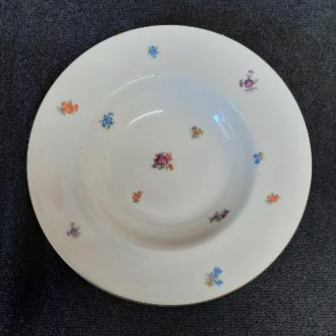 Pickard China Floral Chintz Pattern Rimmed Soup Bowl Made in USA Gold ...