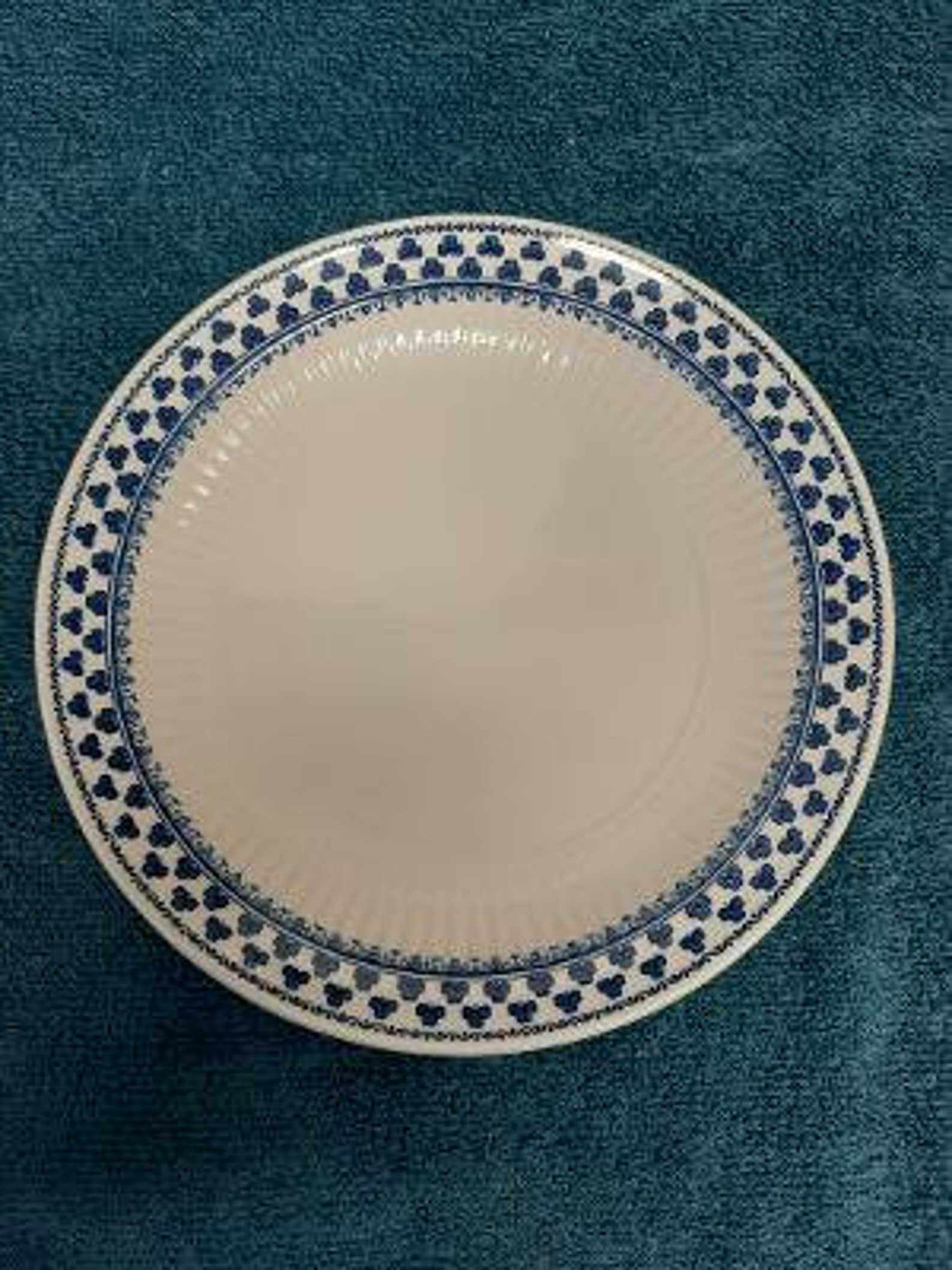 Adams Real English Ironstone Brentwood Pattern Salad Plate Blue Clovers ...