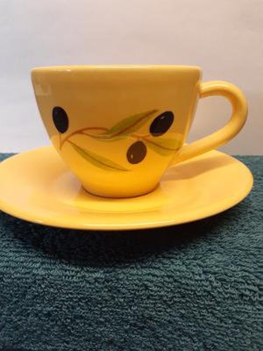 Varages Olive Branch Pattern Coffee Cup and Saucer Set Made in France ...