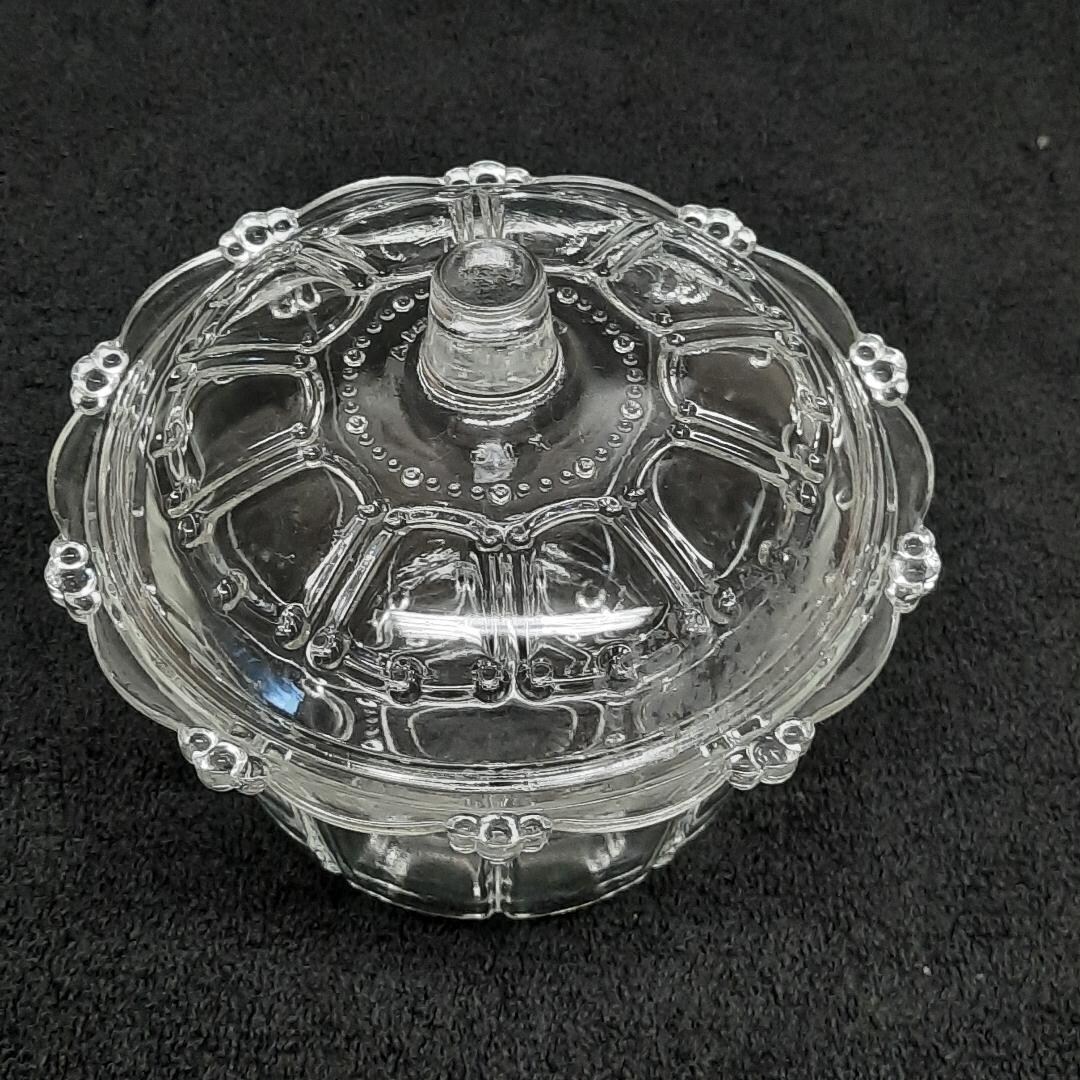KIG Indonesia Clear Glass Round Small Candy Box With Lid Embossed ...