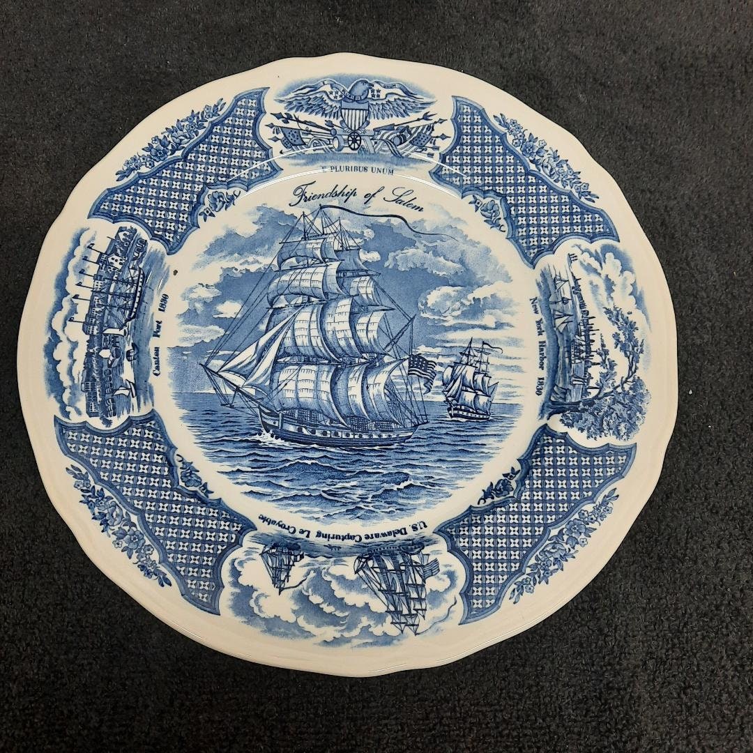 Alfred Meakin Fair Winds Blue Pattern Dinner Plate the Friendship of ...
