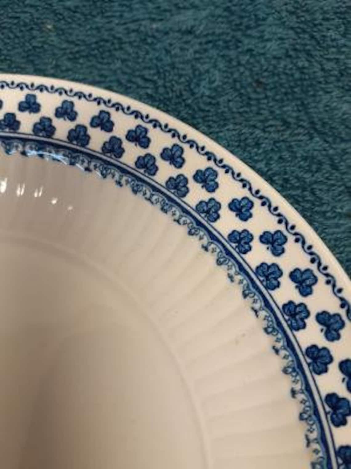 Adams Real English Ironstone Brentwood Pattern Salad Plate Blue Clovers ...