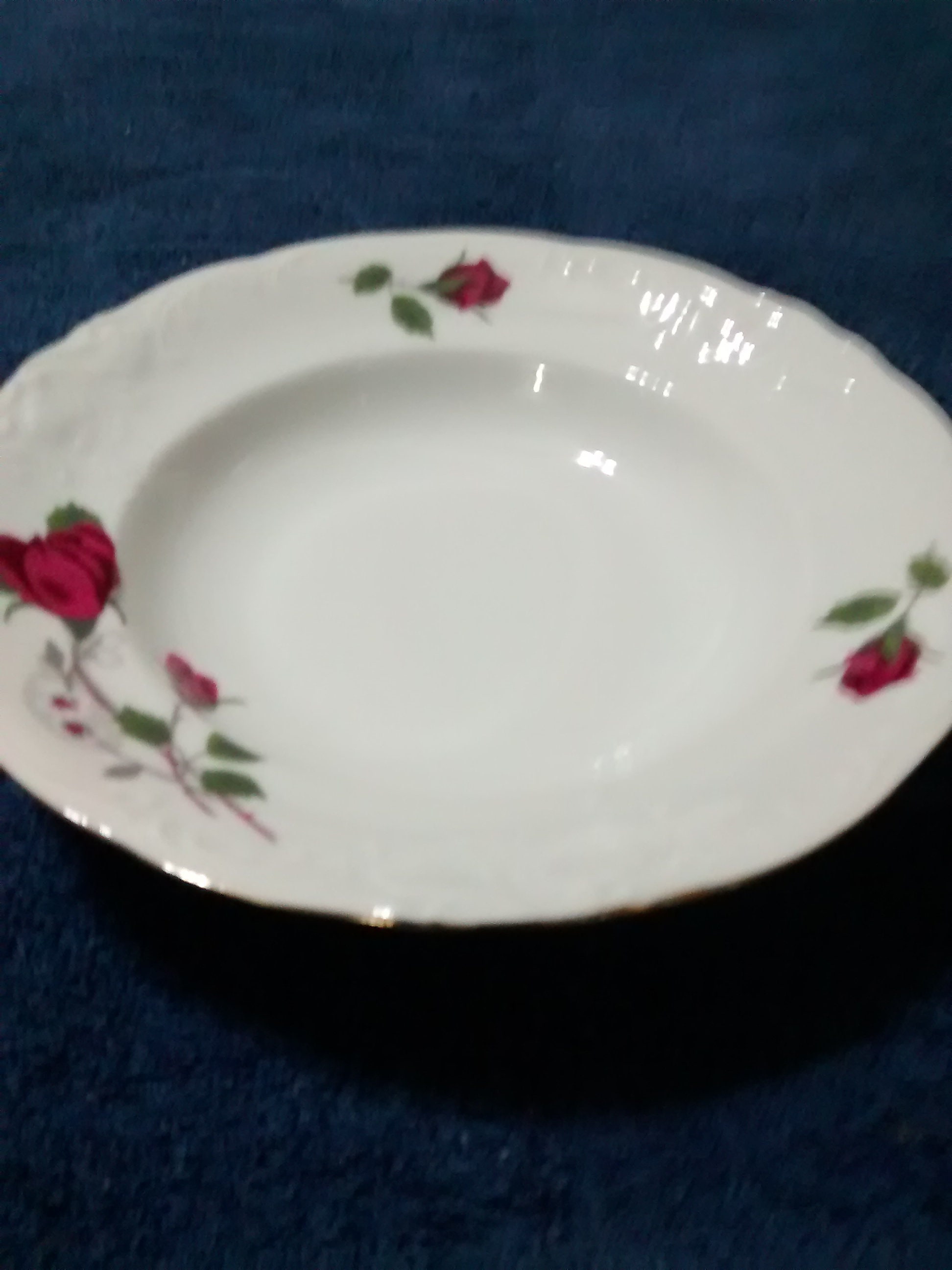 Royal Kent Collection Rose Pattern Rimmed Soup Bowl Poland - Etsy