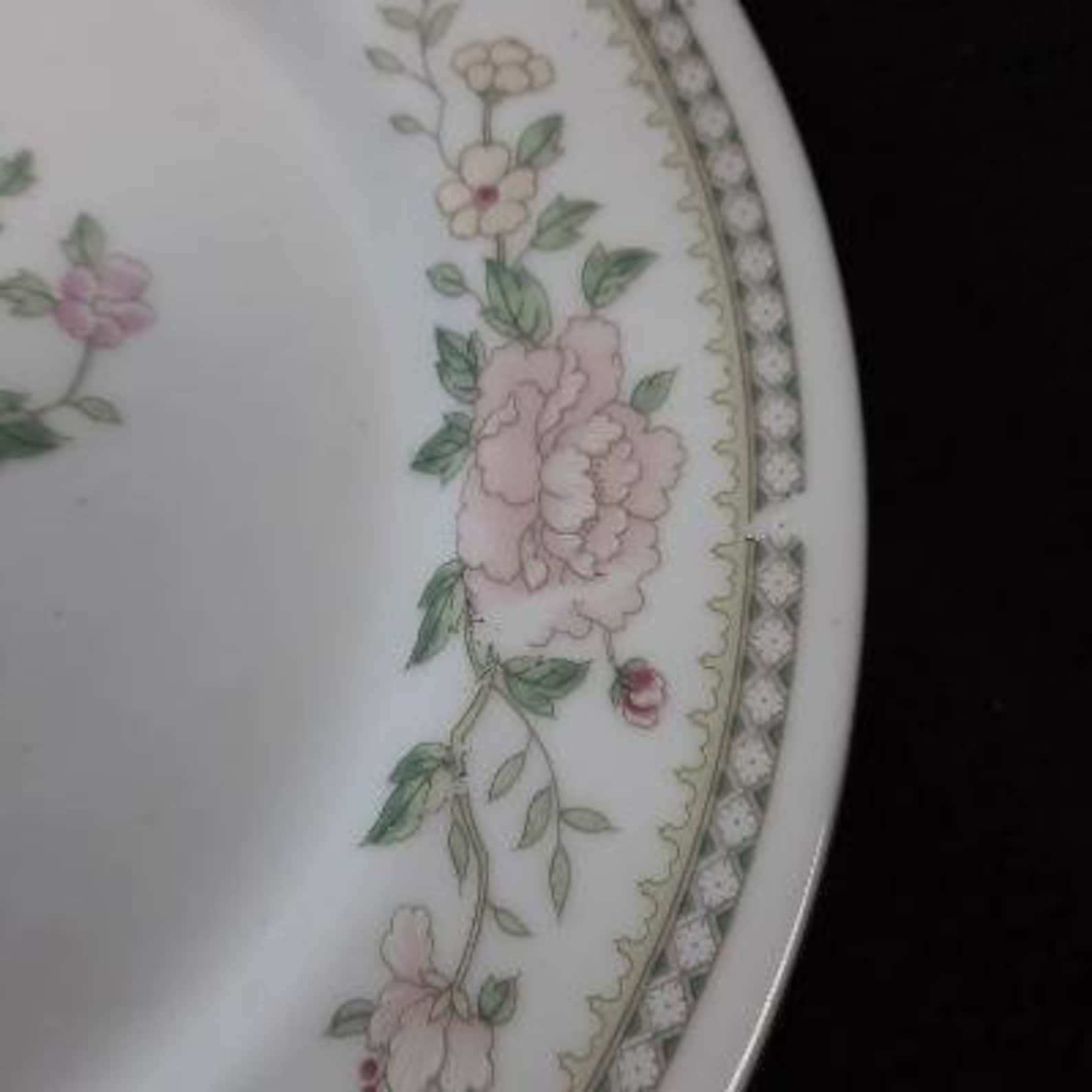 Crescent Fine China CCN4 Floral Pattern 5 Piece Place Setting Platinum ...