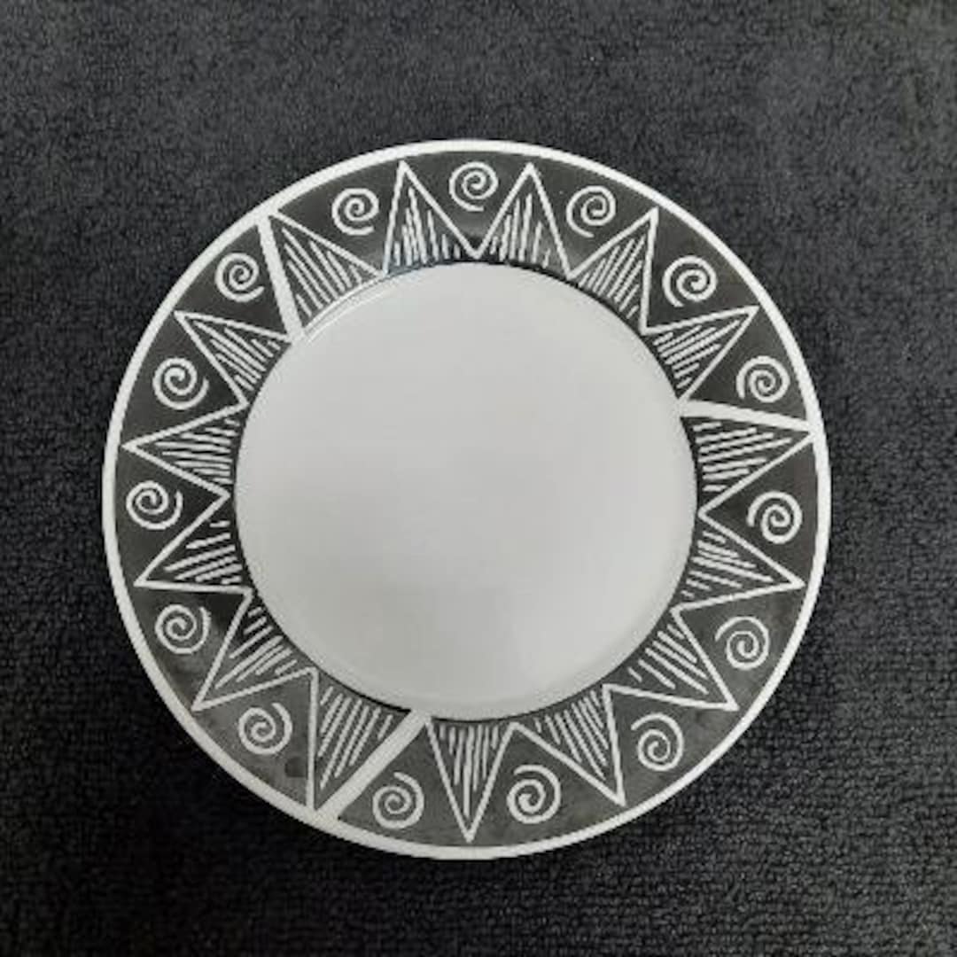 Oneida Majesticware Shadow Pattern Bread and Butter Pie Plate Stoneware ...