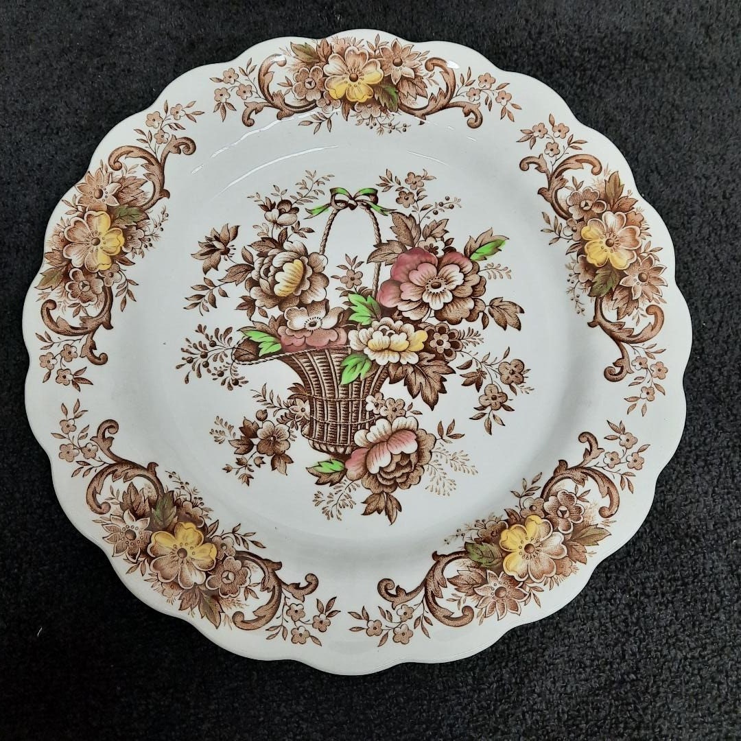 Ridgway Old English Bouquet Brown Pattern Dinnerware Pieces ...