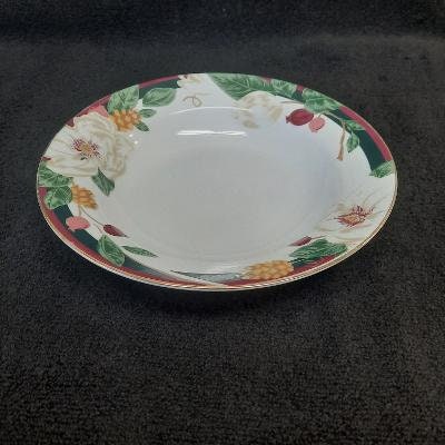 Tienshan Fine China Magnolia Pattern Rimmed Soup Bowl - Etsy