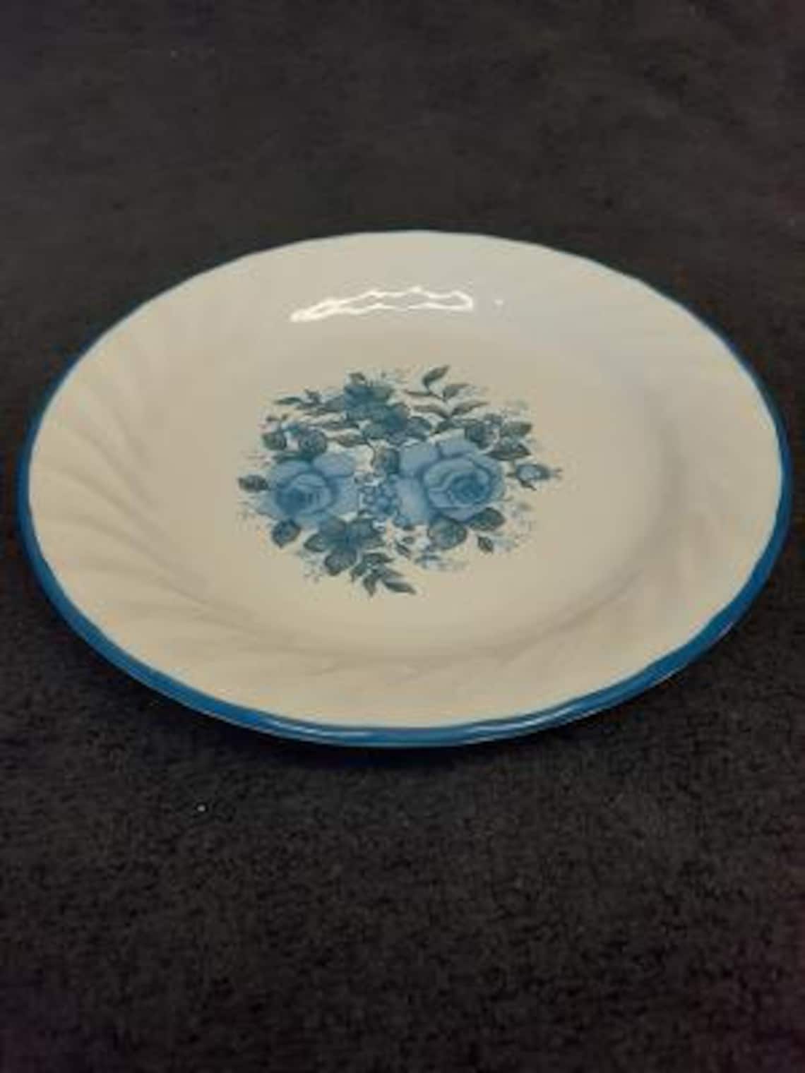 Corelle by Corning Blue Velvet Pattern Embossed Swirl Salad - Etsy