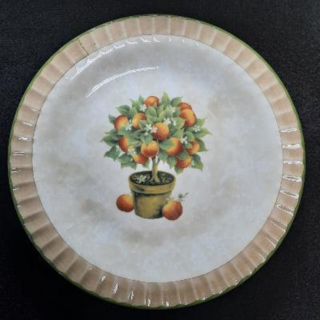 Ceramica Due Torri Potted Peach Pattern Dinner Plate Made in Italy - Etsy