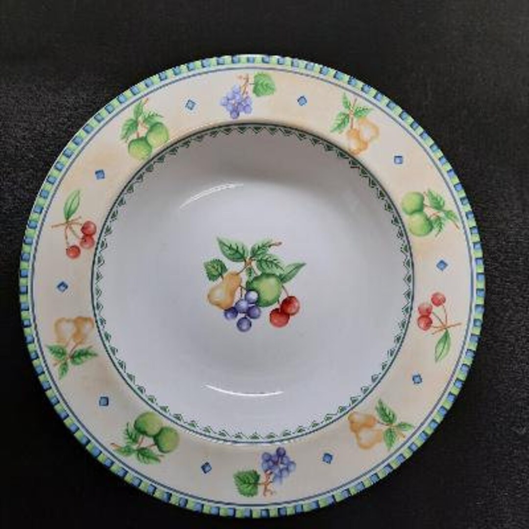 Coventry Genuine Stoneware Orchard Fruits Pattern Rimmed Soup Bowl PTS ...