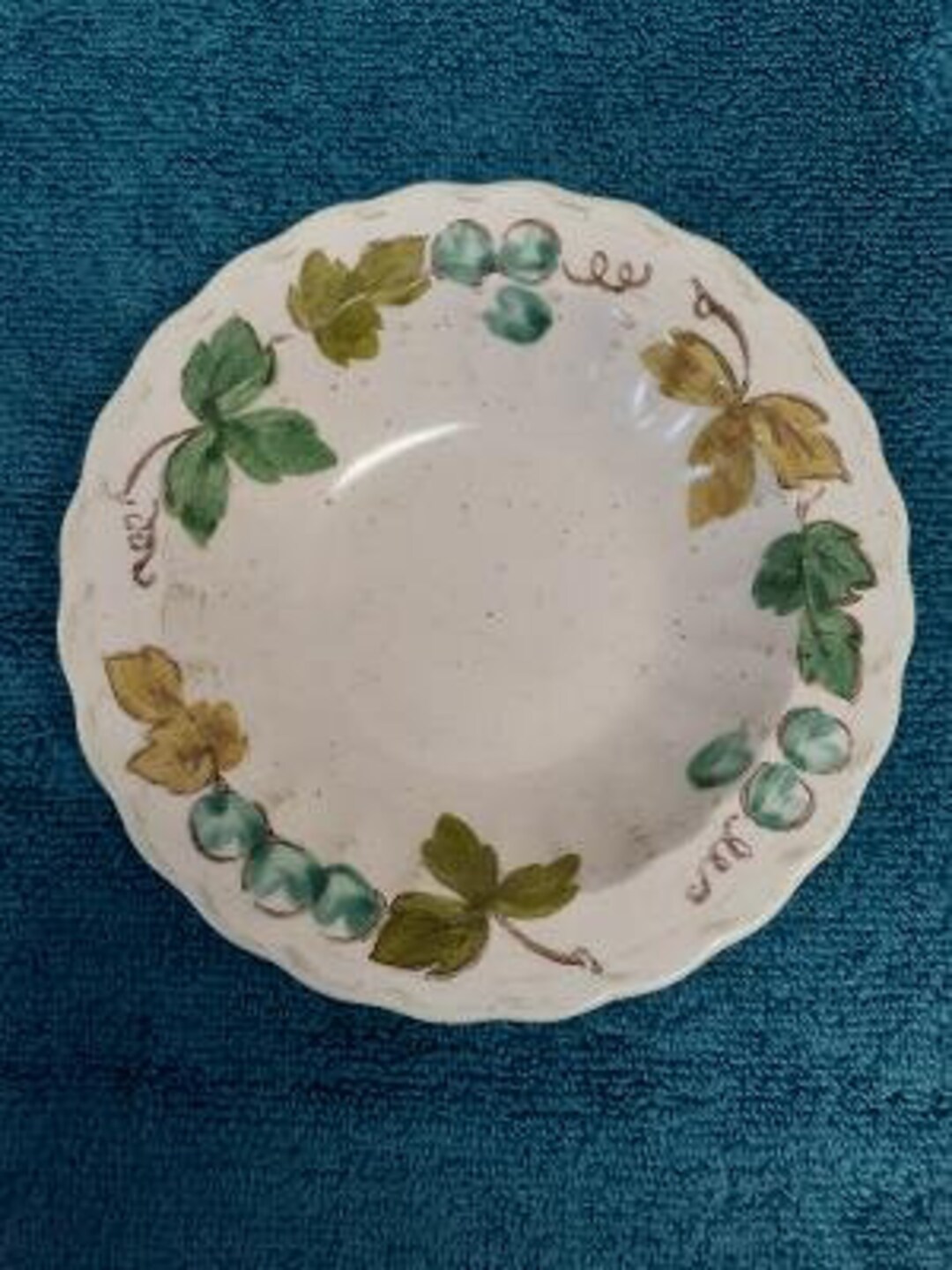 Metlox Vernon Ware Vineyard Pattern Rimmed Fruit Dessert Berry Bowl ...
