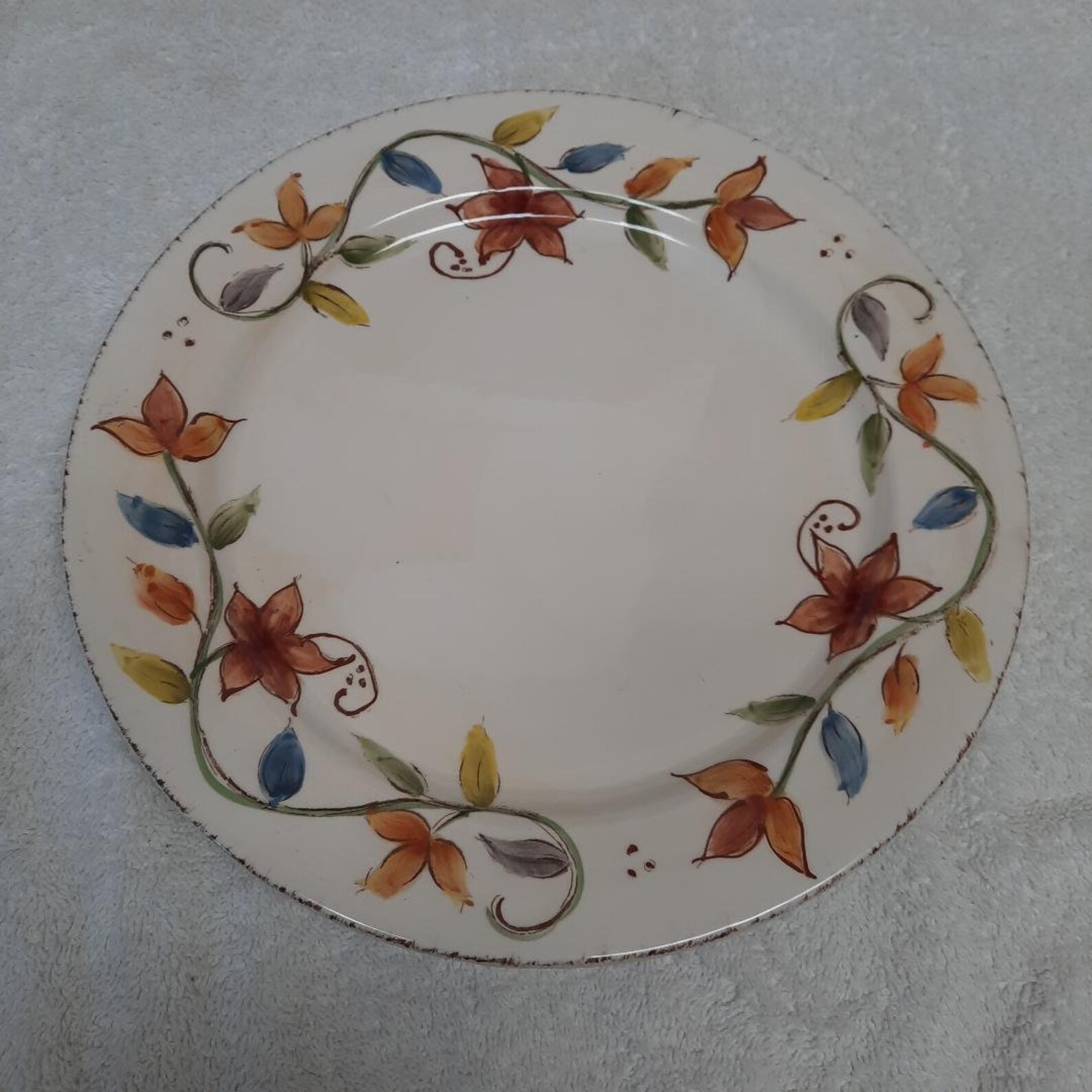 Maxcera Hand Painted Leaf Vine Pattern Dinner Plate - Etsy