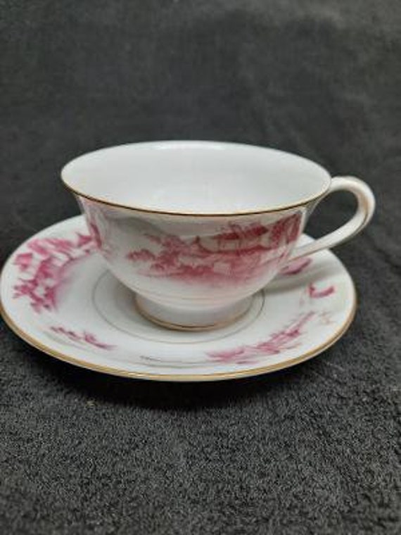 Sango SAN77 Pattern Coffee Cup and Saucer Set Pink Houses | Etsy