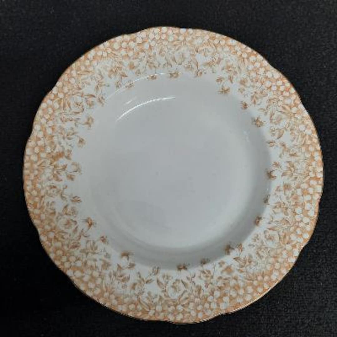 Henry Alcock Semi Porcelain Utopian Brown Pattern Rimmed Soup Bowl Made ...