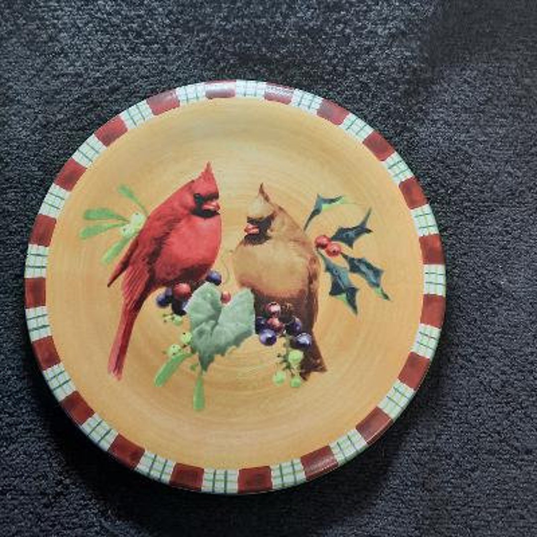 Lenox Winter Greetings Everyday Tartan Cardinal Pattern Salad Plate - Etsy