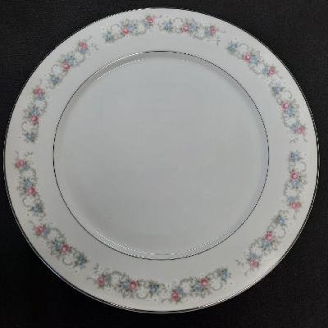 M Fine China Japan Waid 5036 Pattern Round Chop Plate Platter Platinum ...