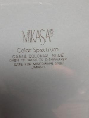 Mikasa Color Spectrum Colonial Blue Pattern Chop Plate Platter Made in ...