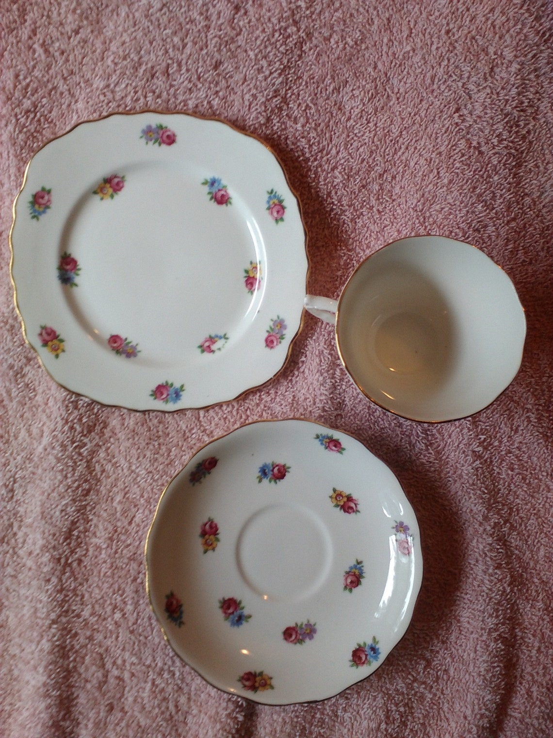 Colclough Bone China 6453 Pattern Tea Cup Saucer and Plate Trio Set - Etsy