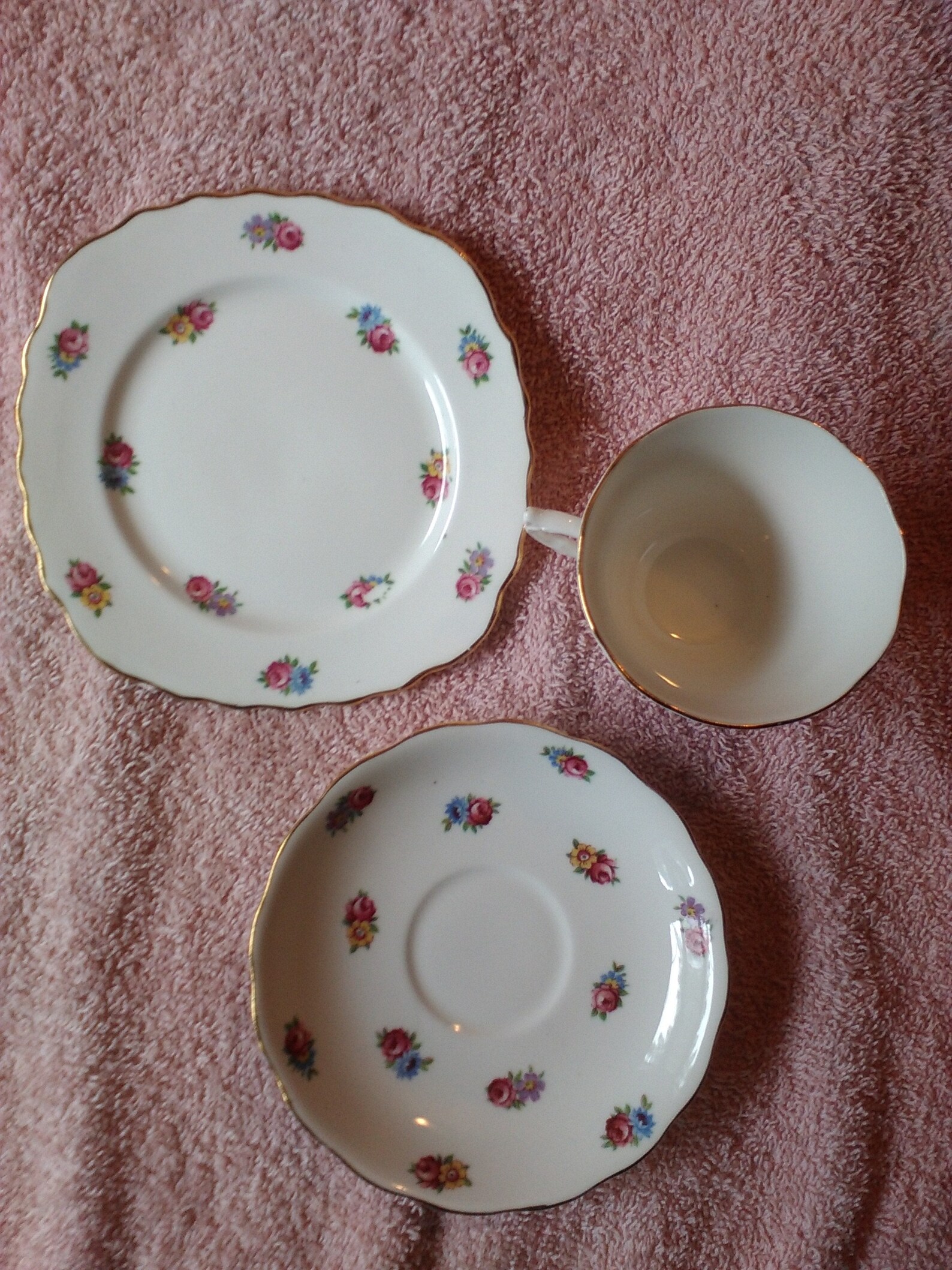 Colclough Bone China 6453 Pattern Tea Cup Saucer and Plate Trio Set - Etsy