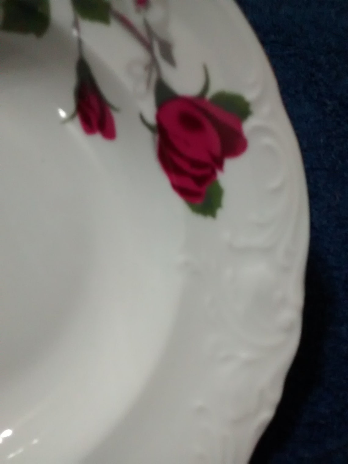 Royal Kent Collection Rose Pattern Rimmed Soup Bowl Poland | Etsy