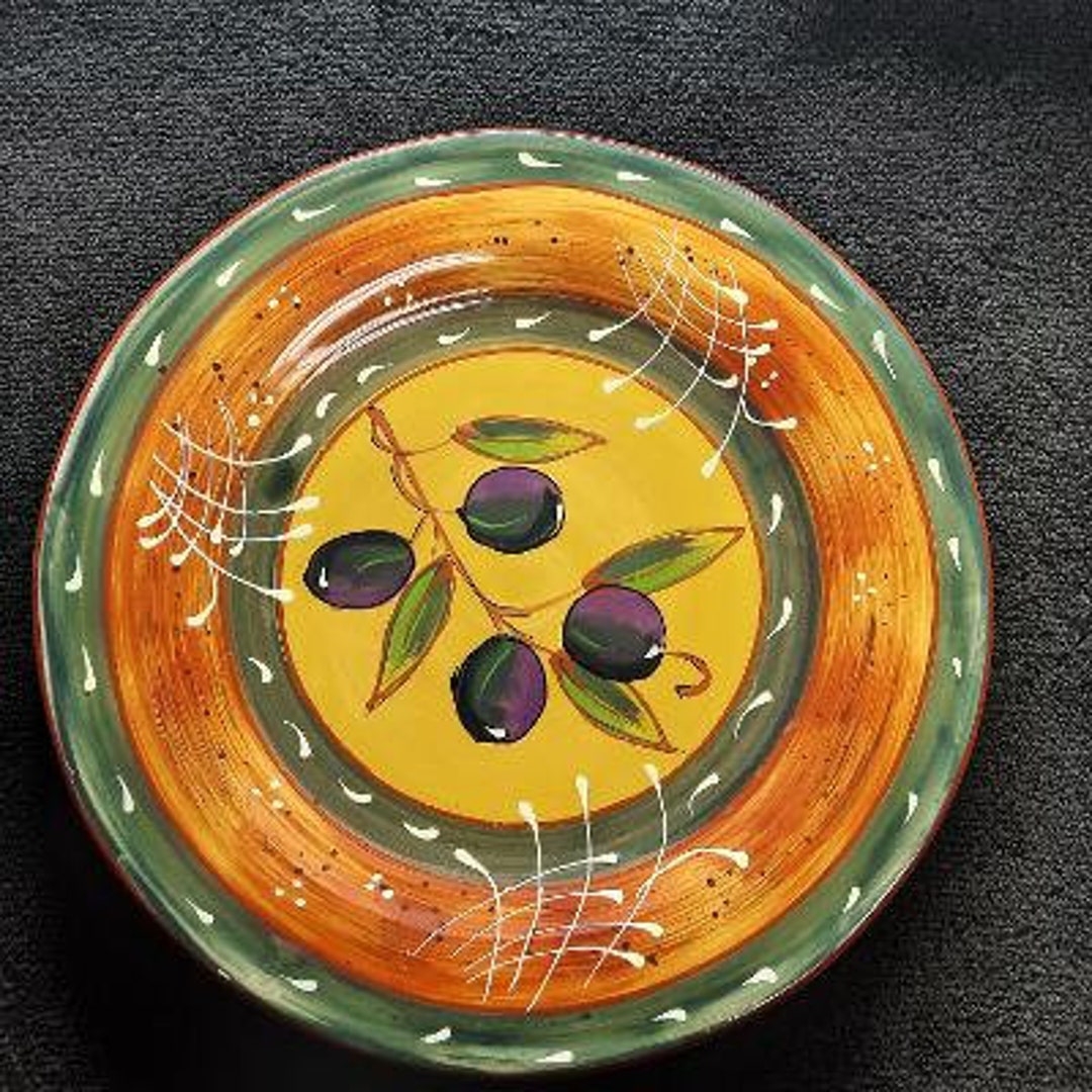 Certified International French Olives Pattern Salad Plate Stephanie ...