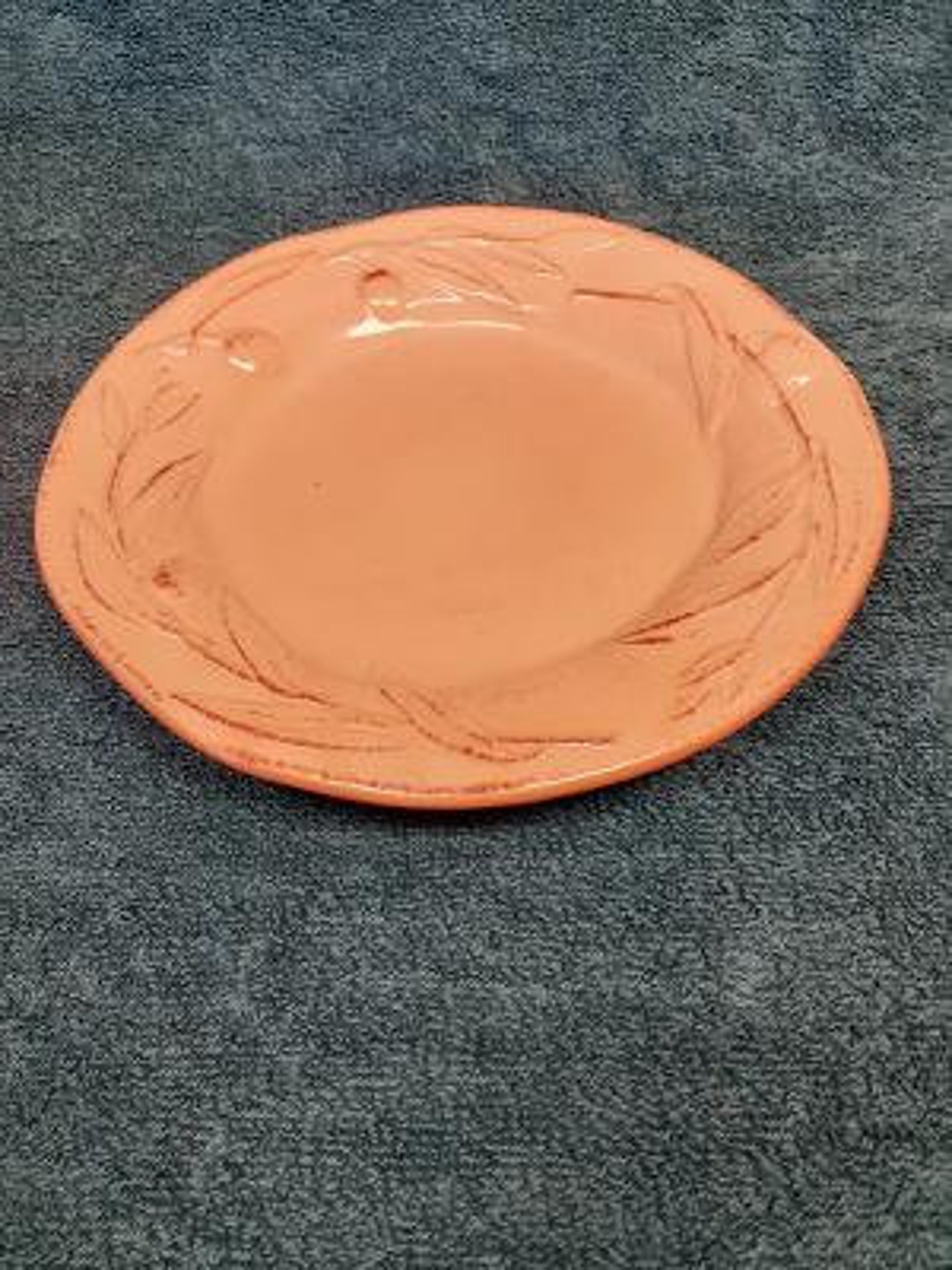 Umbriaverde Ceramiche Embossed Olives Leaves Pattern Salad Plate Hand ...