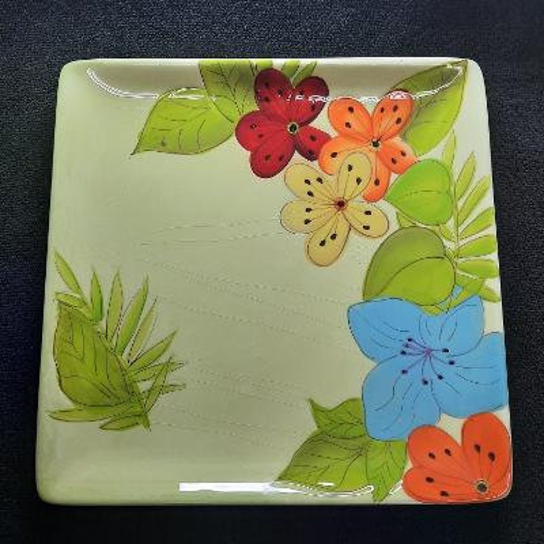 Gates Ware Wildflower Pattern Square Dinner Plate Laurie Gates - Etsy