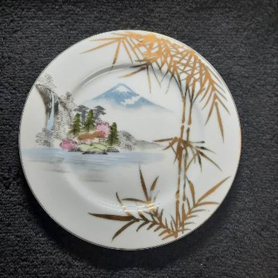 Kutani Mount Fuji Waterfront Pattern Bread and Butter Pie Plate - Etsy