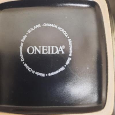 Oneida Stoneware Solare Damask Scroll Pattern Square Dinner - Etsy